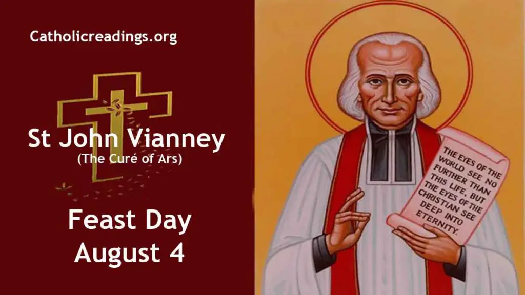 St John Vianney (The Curé of Ars) - Feast Day - August 4 2026