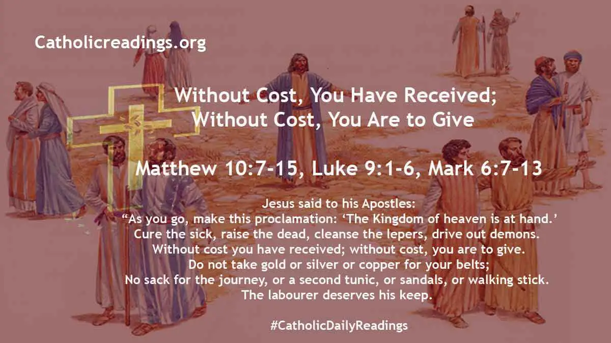 Without Cost You Have Received; Without Cost, You Are to Give