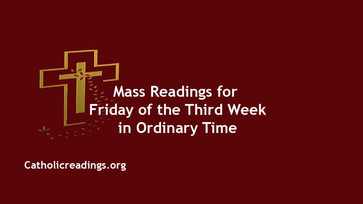 Daily Mass Readings for January 31 2025, Friday - Catholic Daily Readings