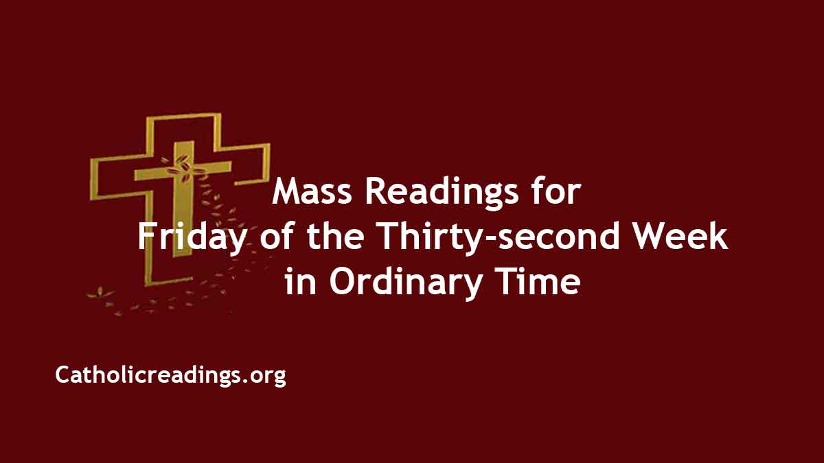 Daily Mass Readings for November 15 2024, Friday - Catholic Daily Readings